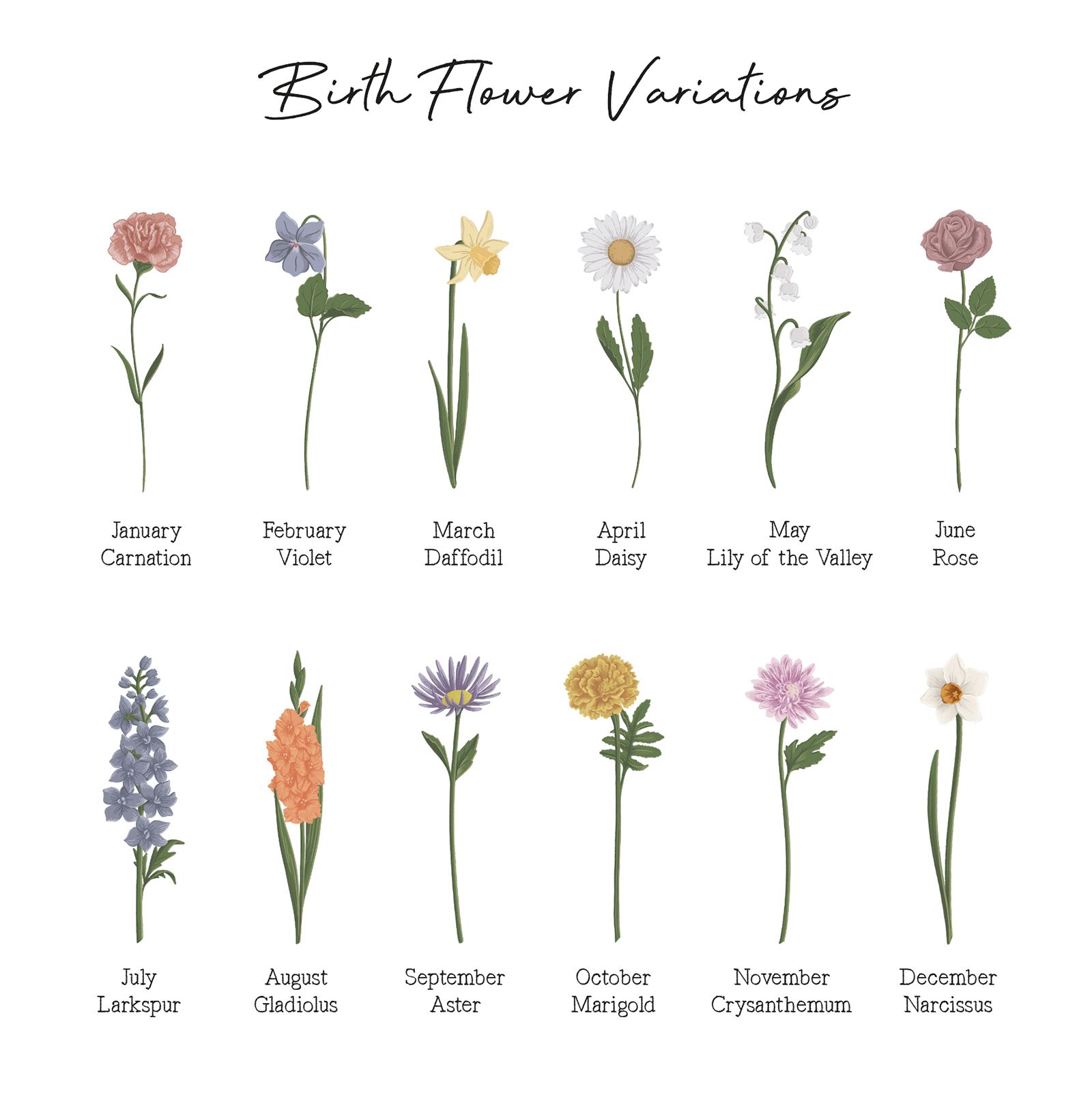 Birth Flower Collections - OOAK